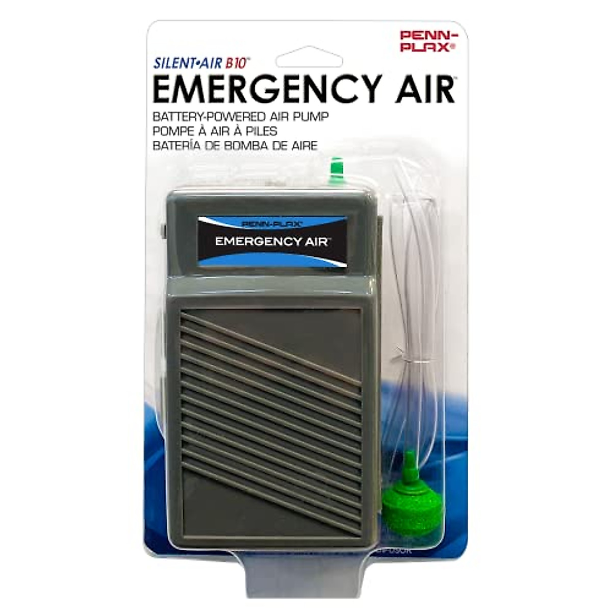 Penn-Plax Silent Air B10 Battery Operated Aquarium and Fishing Air Pump Manual On Off Switch Aerates Up to 29 Gallons