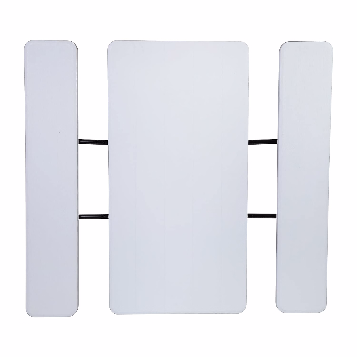 Flash Furniture Insta-Fold Picnic Table - White Wood Grain Folding Picnic Table Bench Set for Adults - 4.5 Foot Folding Table