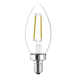 GE Refresh LED Light Bulbs, Candle Lights, 40 Watts, Daylight Clear Decorative B11 Bulbs, Small Base (8 Pack)