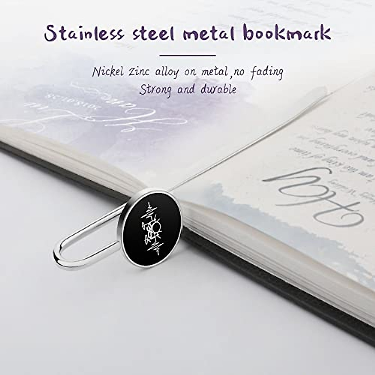Drums Heartbeat Metal Bookmark Vintage Silver Book Marker Clip Unique Christmas Teacher Birthday Gifts 1"