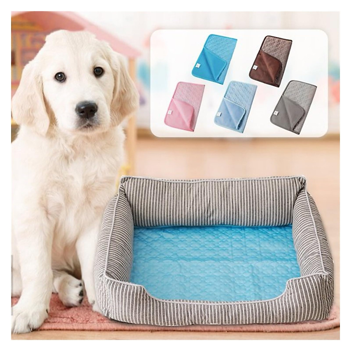 ITOMEN Pet Bed Pet Mat Breathable Washable Pad Dog Cat Blanket Kennel Crate and Bed Sleeping Ice Silk Comfort (Color : Pink, Size : XS 40x30 cm)