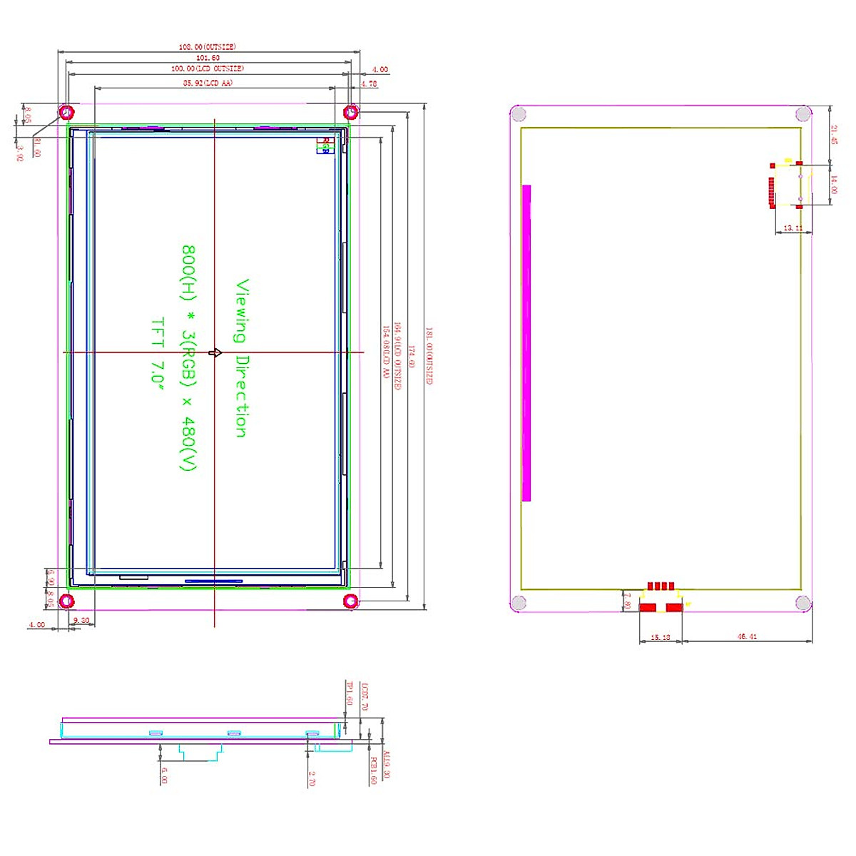 DIYmalls Nextion 7 inch HMI Display Resistive Touch Screen 5V TFT LCD 800x480 for Arduino ESP32 Development Board (NX8048T070)