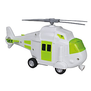 OMGTOY Military Helicopter, Airforce Airplane Toy with Hanging Basket Lights and Sounds for Kids(White)