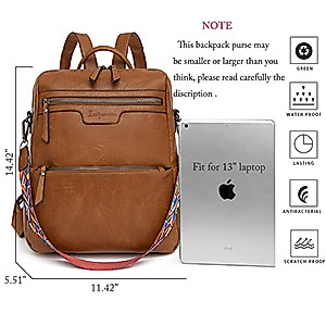 ZUNIYAMAMA Backpack Purse for Women,Small Size Fashion Cute Convertible Designer Brown Leather Womens Backpack Purse, Bookbag Purse for Women Deals fit for 13” latops