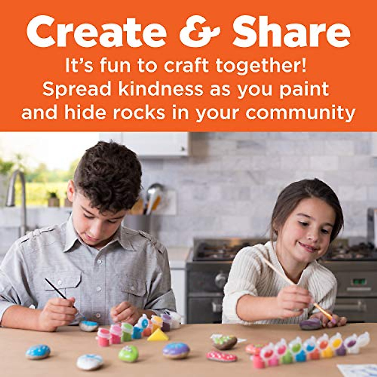 Creativity for Kids Hide & Seek Rock Painting Kit - Arts & Crafts For Kids - Includes Rocks & Waterproof Paint