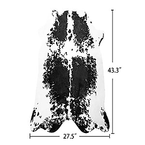 Terrug Cow Print Rug Black 2.3 x 3.6 Feet Faux Cow Hide Rug Animal Printed Area Rug Carpet for Home