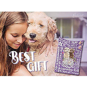 Huglanket Goldendoodle Gifts, Goldendoodle Blanket for Goldendoodle Mom, Cute & Unique Goldendoodle Design, Throw Blanket Gifts for Dog Lovers, Family, Friends, Flannel Plush Blankets - 50"x 65"