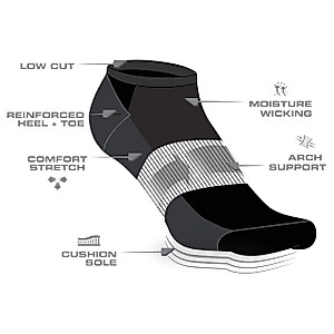 Avia Women's Performance Cushioned Moisture Wicking Low Cut Socks (6 Pack), Grey, Shoe Size: 4 - 9