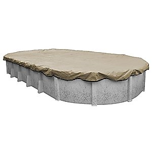 Pool Mate 312141-4-PM 20-Year Professional-Grade Winter Oval Above-Ground Pool Cover, 21 x 41-ft, Tan