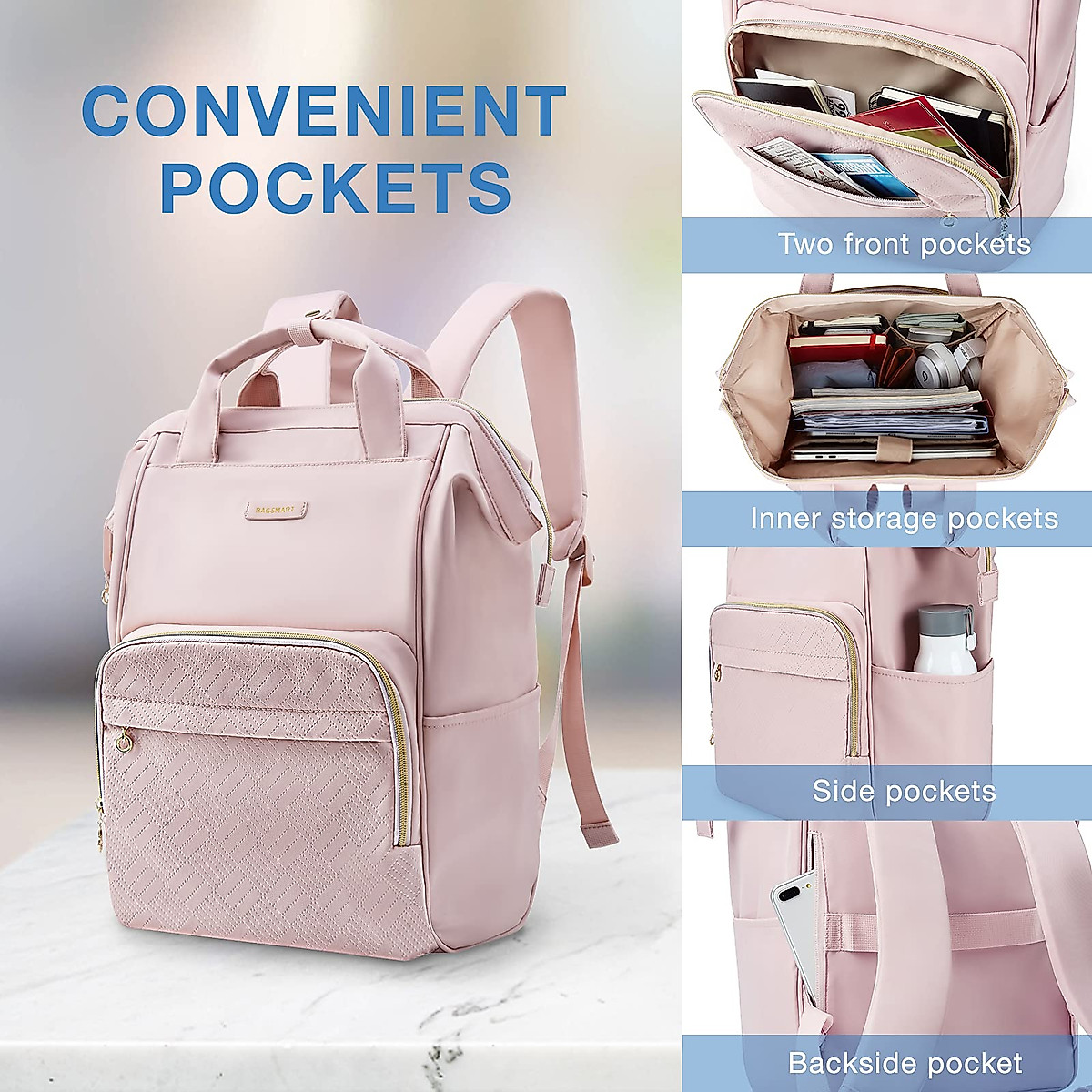 BAGSMART Packing Cubes & Laptop Backpack