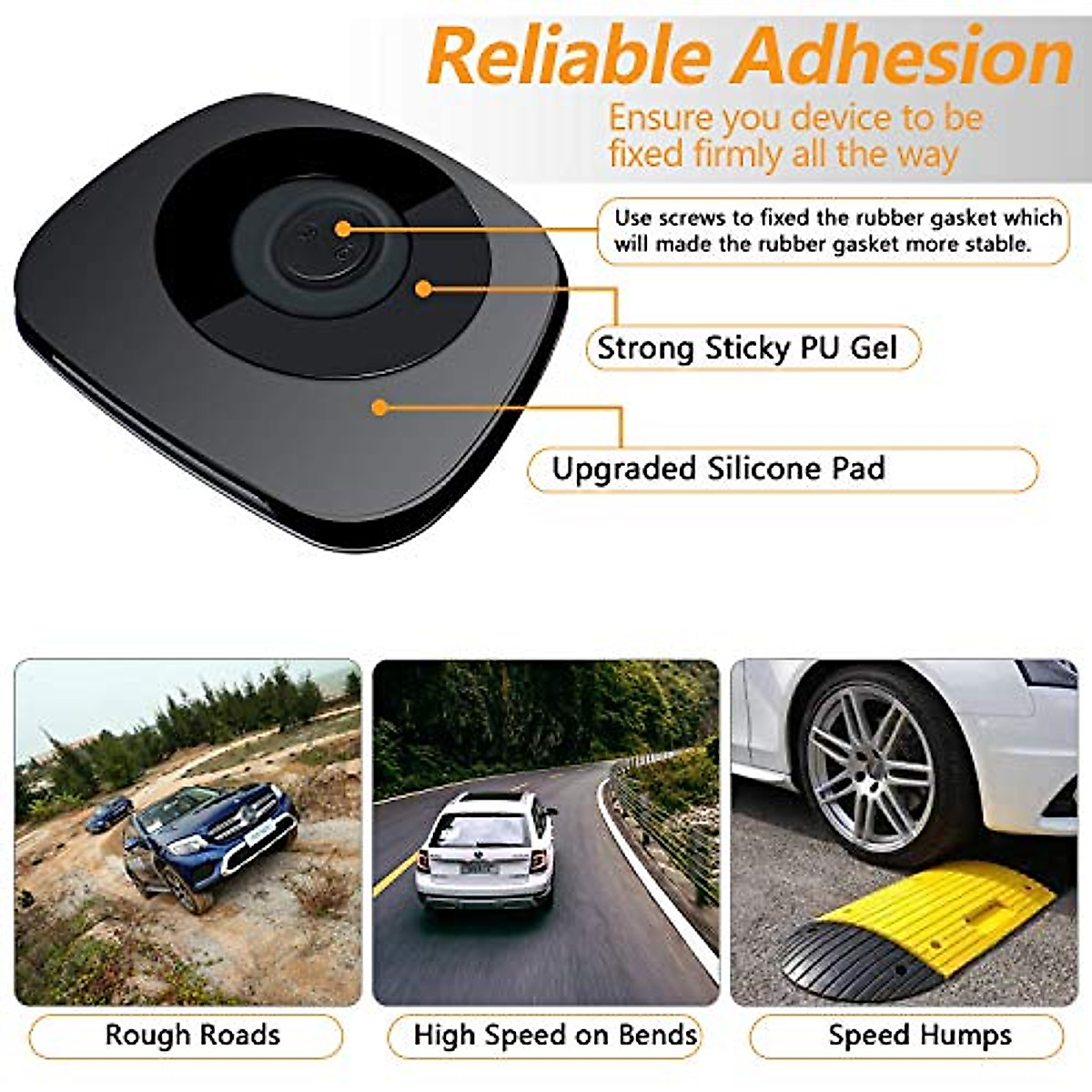 Car Phone Holder Mount, Dashboard Phone Holder for Car, Bosynoy Clamshell Cell Phone Holder Stand, Anti-Slip Silicone Pad Mat Vehicle GPS Mount Compatible with iPhone, Galaxy and All Smartphones-Black