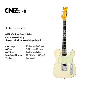 CNZ Audio Thinline TL Electric Guitar - Left Handed - Butterscotch Blonde Finish, Semi-Hollow Body, Amber Maple Gloss Neck and Fingerboard