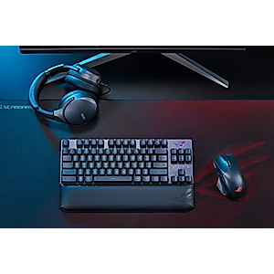 ASUS ROG Strix Scope RX TKL Wireless Deluxe - 80% Gaming Keyboard, Tri-Mode Connectivity (2.4GHz RF, Bluetooth, Wired), ROG RX Red Optical Mechanical Switches, PBT Keycaps, RGB, Wrist Rest, Black