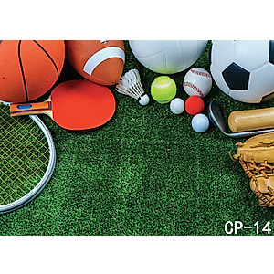 LYWYGG 7x5ft School Playground Photography Backdrops Sports Goods Grassland Backdrop for Studio Prop Photo Background Photography Props CP-14