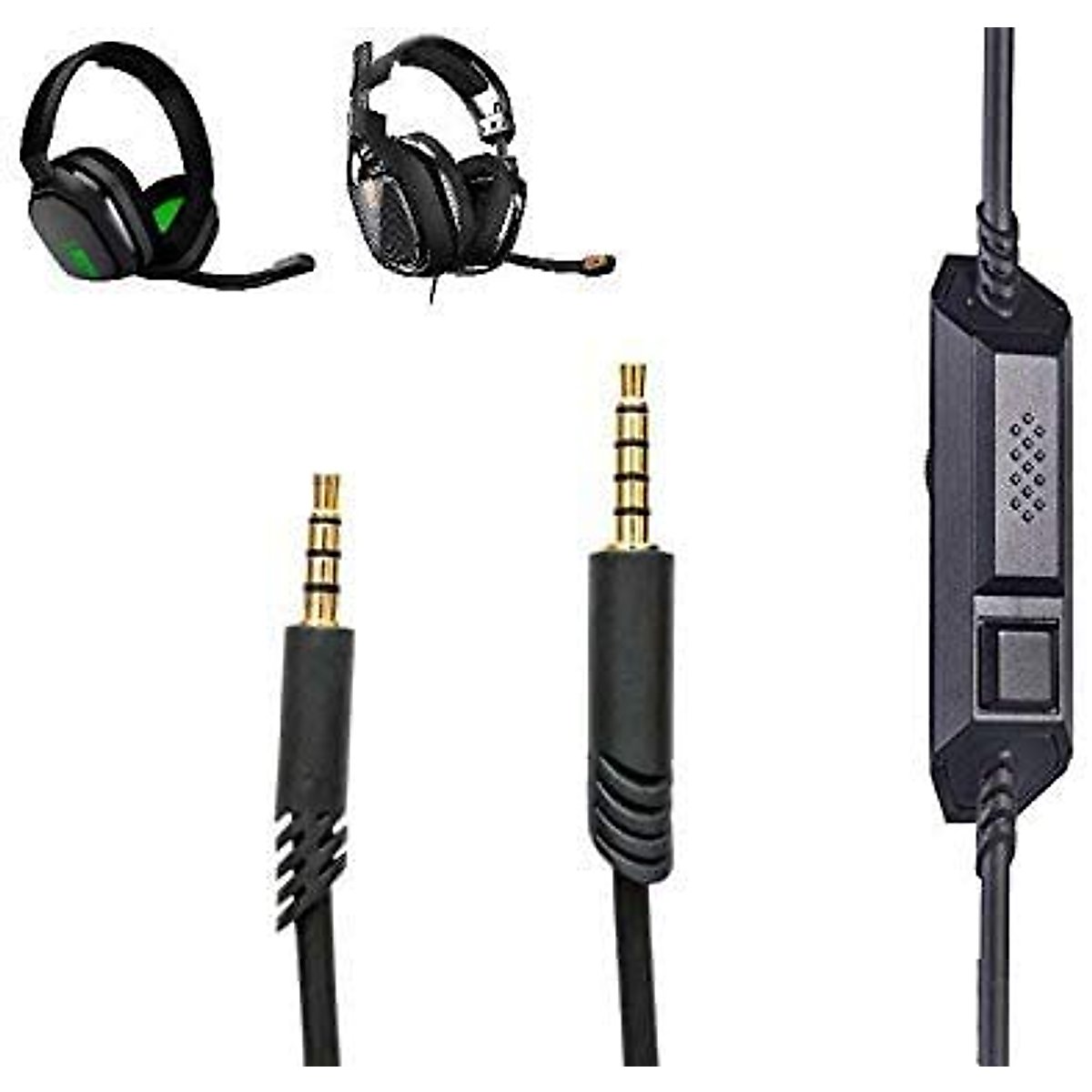 Long 6FT / 2.0M Inline Mic Mute Volume Control Console Cable Cord Wire for AstroA10 A10 A40 A40TR Gaming Headsets (See Product Pictures for Inline Controls Info)