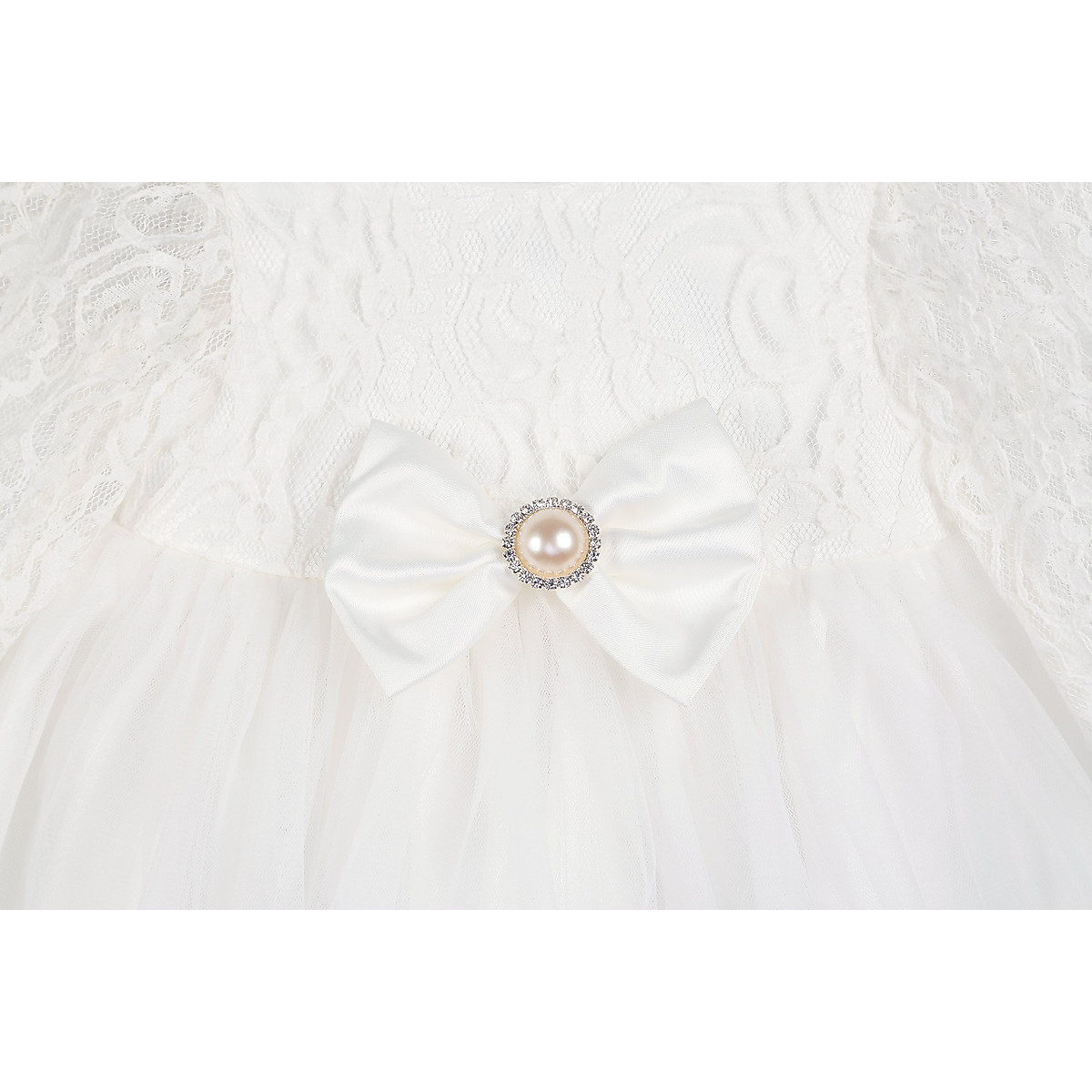 T.F. Taffy Taffy Baby Girl Newborn Christening Baptism, White, Size 0-3 Months