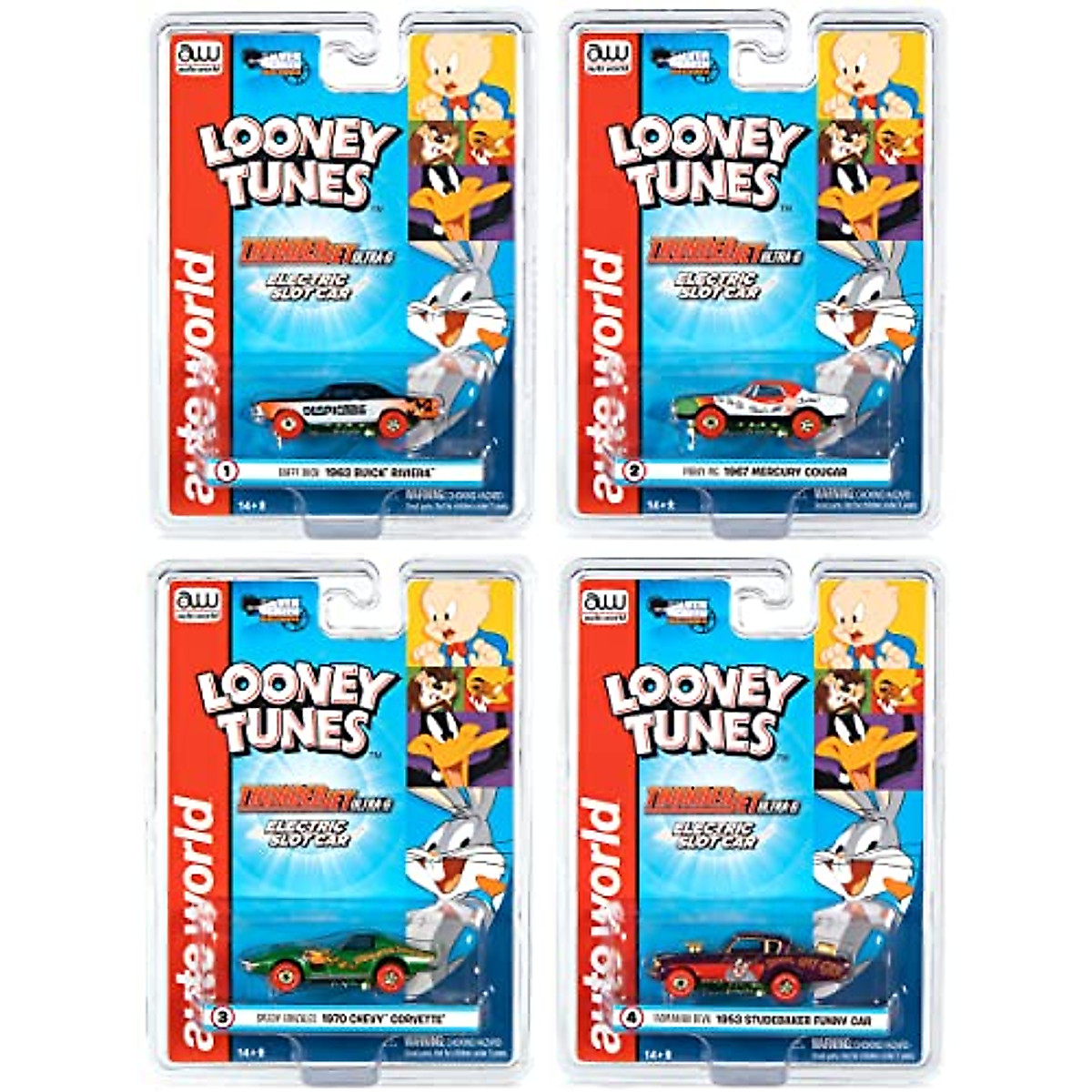 Auto World Thunderjet R33 Looney Tunes Speedy Gonzales - 1971 Chevy Corvette HO Scale Slot Car