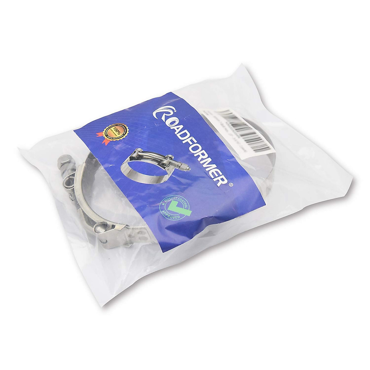 Roadformer 4" T-Bolt Hose Clamp - Working Range 108mm - 116mm for 4" Hose ID, Stainless Steel Bolt, Stainless Steel Band Floating Bridge and Nylon Insert Locknut (108mm - 116mm, 2 pack)