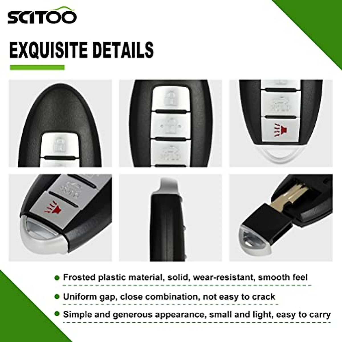 SCITOO 1pc Keyless Entry Remote Key Fob SHELL CASE Replacement for Infiniti G25 G37 Q40 FX35 for Nissan Altima Maxima Murano FCC KR55WK48903 KR55WK49622 4 Buttons Uncut Car Key