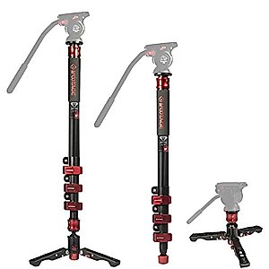 IFOOTAGE 71" Carbon Fiber Camera Monopod Professional Telescopic Video Monopods Base Tripod Compatibility DSLR Cameras Camcorders, Cobra 2 C180-II