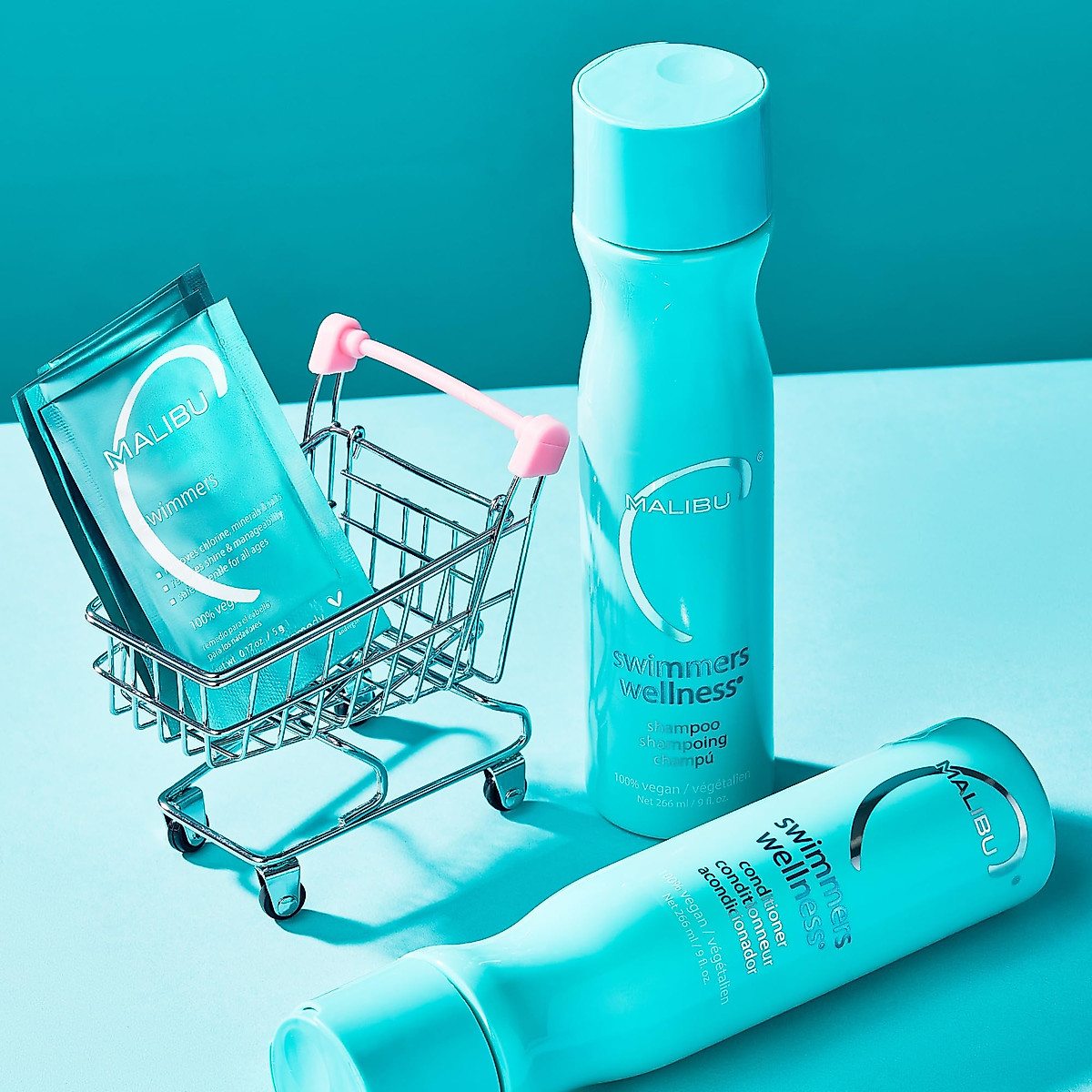 Malibu C Swimmers Wellness Remedy - Restoring & Hydrating Hair Care with Vitamin C Complex - Protects Hair Discoloration from Chlorine and Pool Elements (3 Packets)