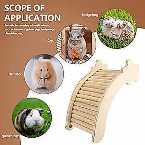 Ipetboom Hamster Climbing Ladder Rat Ladder Toys Hamster Cage Ladders Chinchilla Training Ladder Chinchilla Climbing Toy Hamster Ladder Hamster Toys Reptile Bridge Wood Ladder Toy