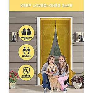 ZOE GARDEN Geometry Magnetic Screen Door for Sliding/Single/French Doors, Self Sealing Magnets Patio Door Screen Heavy Duty Mesh Curtain, Modern Minimalist Abstract Lattice