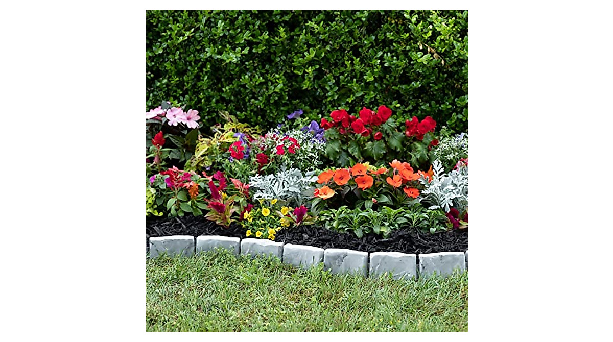 EasyFlex No-Dig Landscape Edging - Durable Stone-Look Garden Border