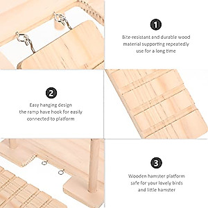 LUOZZY Decorative Chinchilla Toy Hamster Platform Wooden Guinea Pig Ramp (Small)