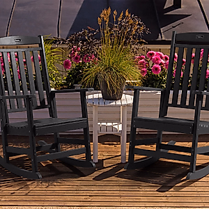 FUNBERRY Patio Rocking Chairs,Poly Lumber Rocker,All Weather Rocking Chair Outdoor,High Back Porch Rocker,Cracker Barrel Rocking Chairs for Porch,360lbs