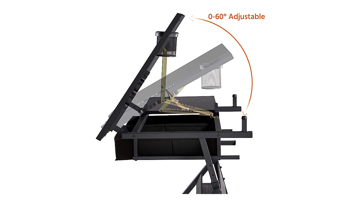 Art Craft Drawing Table: Adjustable Height, Tiltable Top