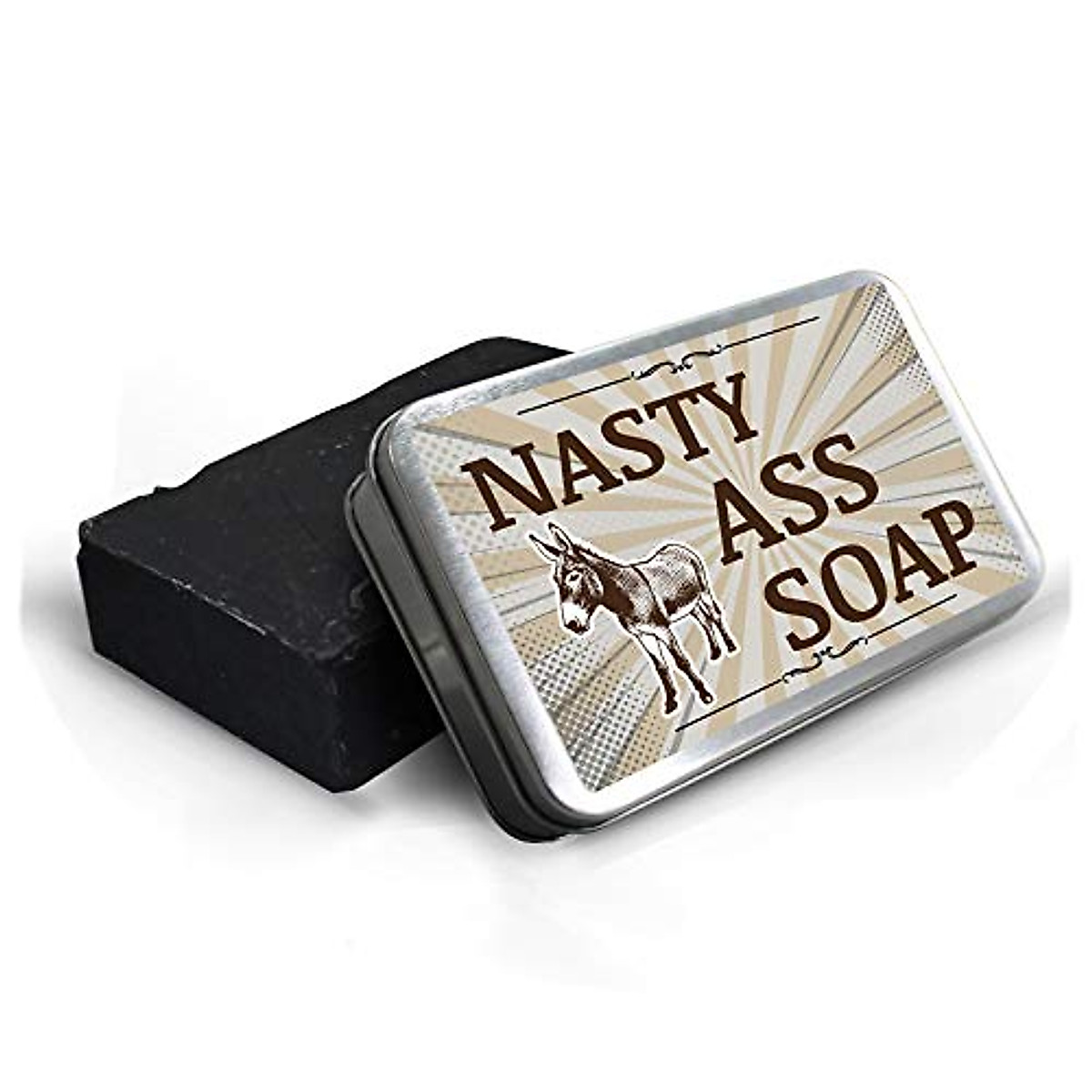 Nasty Ass Soap - Funny Donkey Design - Novelty Bath Soap for Men and Women - Black Soap, Handcrafted, Made in the USA, Contains Activated Charcoal
