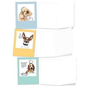 The Best Card Company - 20 Boxed Dog Cards with Envelopes (4 x 5.12 Inch) - Blank Assortment (10 Designs, 2 Each) - Dogs & Doodles AM6582OCB-B2x10