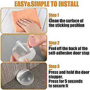 4 Pieces Floor Door Stopper No Drill Shower Door Stopper Self Adhesive Door Stoppers Wall Protectors Acrylic Door Stoppers Floor Buffers Wall Buffers for Protection of Wall and Furniture