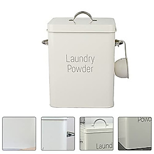 Cabilock Laundry Organizer Box Farmhouse Laundry Powder metal laundry powder container laundry powder bin laundry detergent container Container Metal Laundry Pet Food Container
