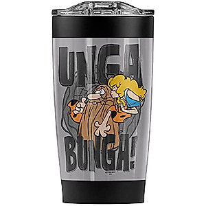 Logovision Captain Caveman Unga Bunga Stainless Steel Tumbler 20 oz Coffee Travel Mug/Cup, Vacuum Insulated & Double Wall with Leakproof Sliding Lid | Great for Hot Drinks and Cold Beverages