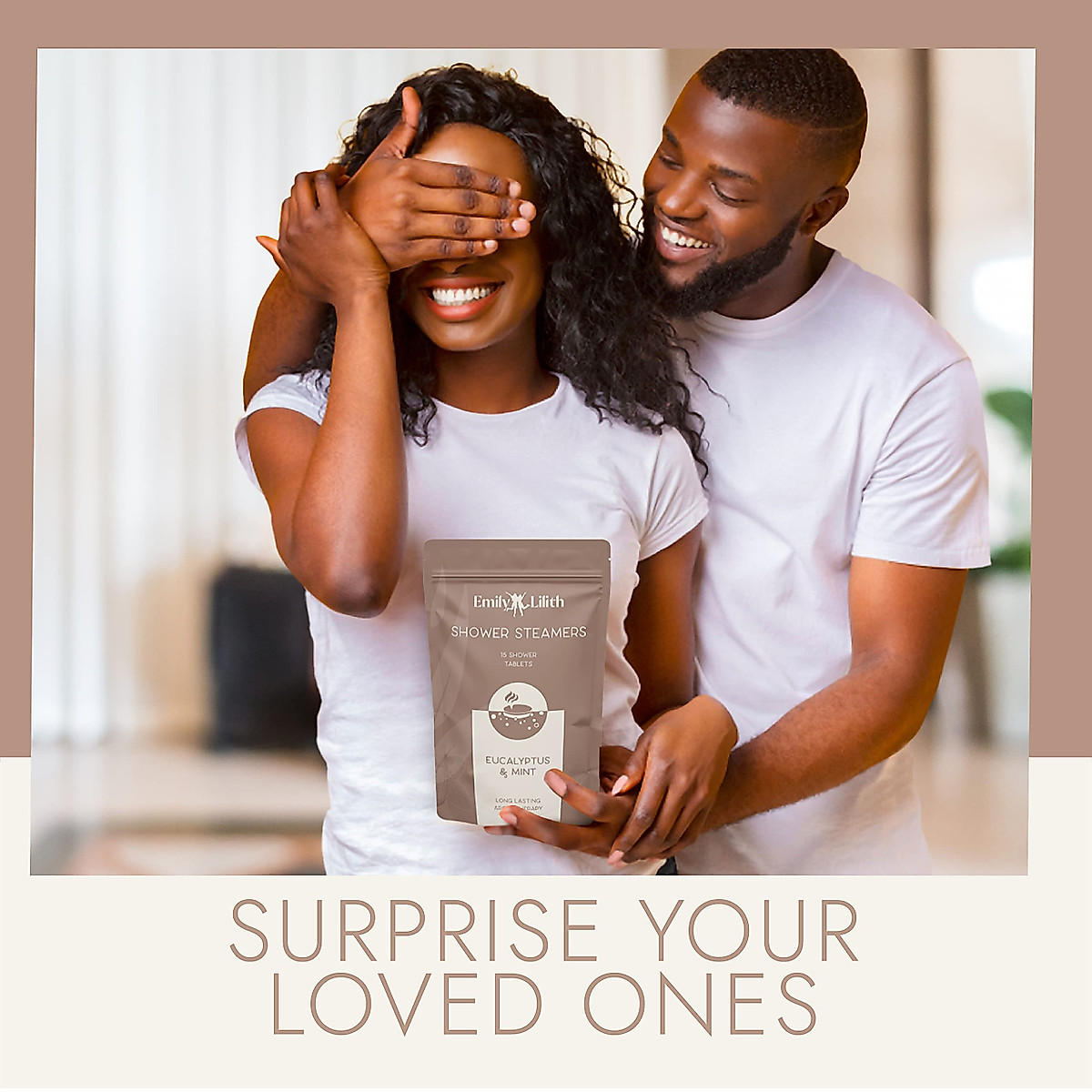 Shower Steamers Eucalyptus and Mint (15 Pack) Emily & Lilith Bath Bomb Aromatherapy Essential Oils Self Care Shower Steamer Relaxation, Birthday Gifts for Women and Men. Relaxing Shower Bomb