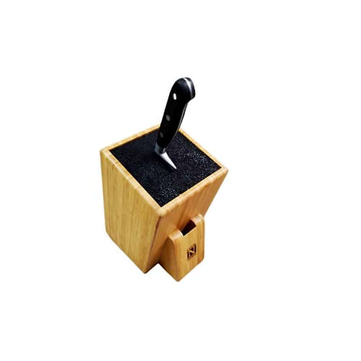 Cook N Home Bamboo Knife Storage Block without Knives, 5.5x5.5x10-inch Universal Knife Holder Organizer Countertop Butcher Block Knife Stand