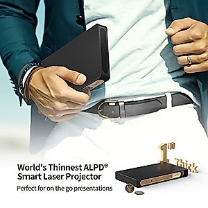 WEMAX Go Advanced Smart ALPD Laser Projector - Ultra Portable - 1080P 600 ANSI Lumens Projector and 50 inch ALR Ambient Light Rejecting Portable Projector Screen