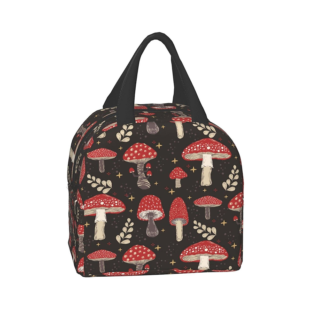 Pubnico Cute mushroom Lunch Box, Bento Box Insulated Lunch Boxes Reusable Waterproof Lunch Bag With Front Pocket For Office Picnic Hiking Beach