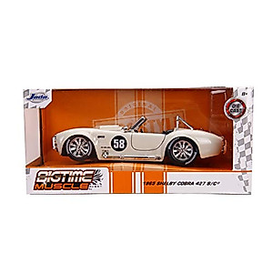 Jada Toys Bigtime Muscle 1:24 1965 Shelby Cobra 427 S/C Die-cast Car White, Toys for Kids and Adults