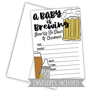 Baby is Brewing Baby Shower Invitations (20 Count) with Envelopes