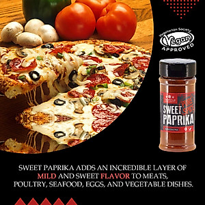 The Spice Lab Sweet Paprika Powder - High Color ASTA 120+ - 2.1 oz French Jar – Premium Gourmet Spanish Paprika Powder - Vegan All Natural Kosher Non GMO Gluten Free Spice – Rich in Antioxidants