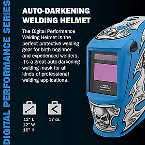 Miller 289808 Digital Performance Welding Helmet (Crusher) - Auto-Darkening Welding Helmet with Clearlight 2.0 Technology - Lightweight Welding Hood - Welding Mask Head Protection Gear