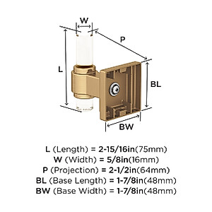 Amerock BH36060CCZ | Clear/Champagne Bronze Single Robe Hook | 2-15/16 in. (75 mm) Length Towel Holder | Glacio | Towel Hook for Bathroom | Bathroom Hardware | Bath Accessories
