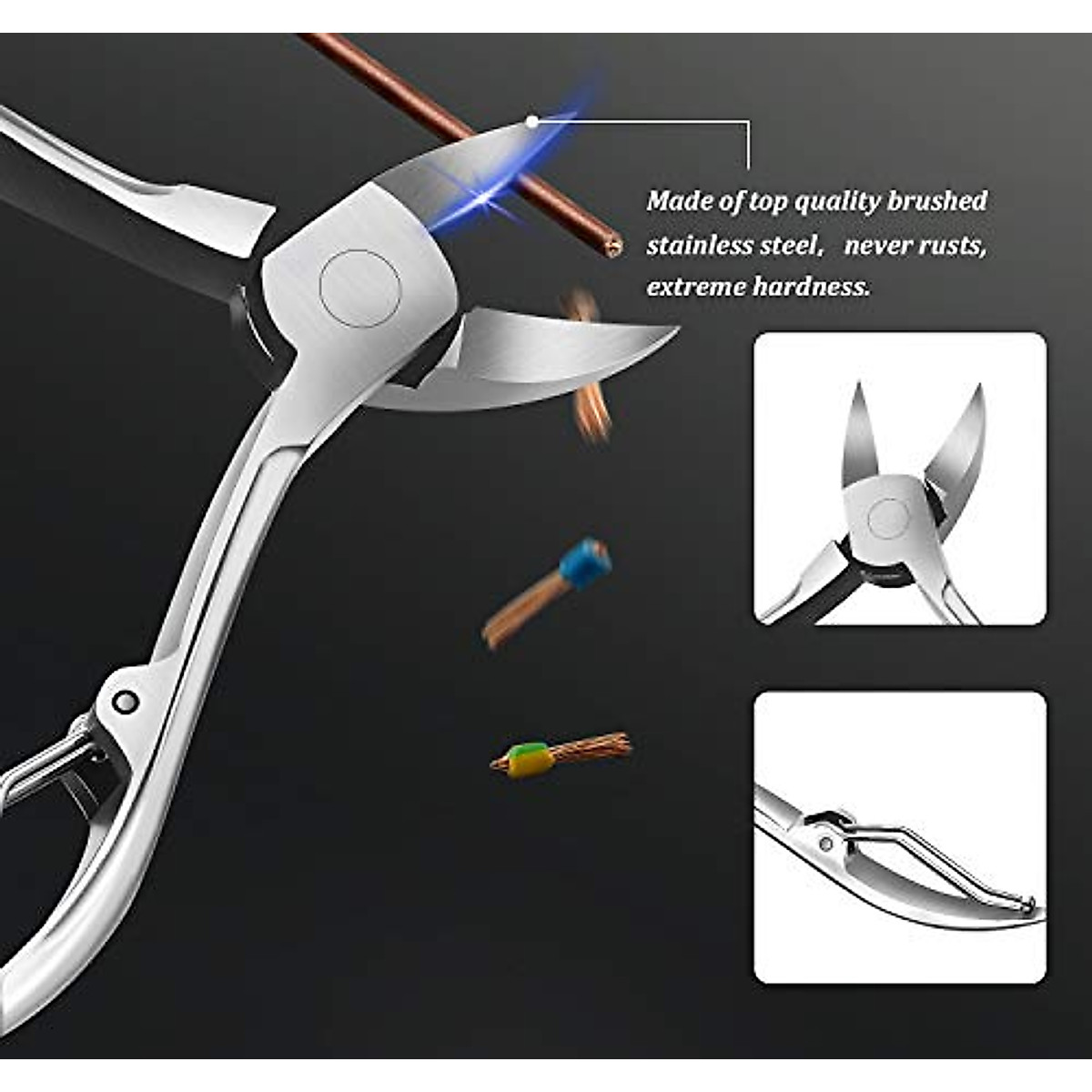 ESARORA Manicure Set, 20 in 1 Stainless Steel Professional Pedicure Kit Nail Scissors Grooming Kit with Mirror and Black Leather Travel Case, Double Layer