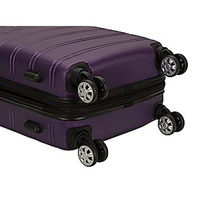 Rockland Melbourne Hardside Expandable Spinner Wheel Luggage, Purple, 2-Piece Set (20/28)
