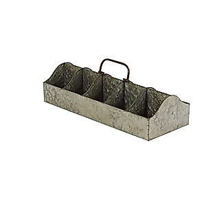Deco 79 Grey Metal Farmhouse Wine Holder, 7" x 20" x 8"