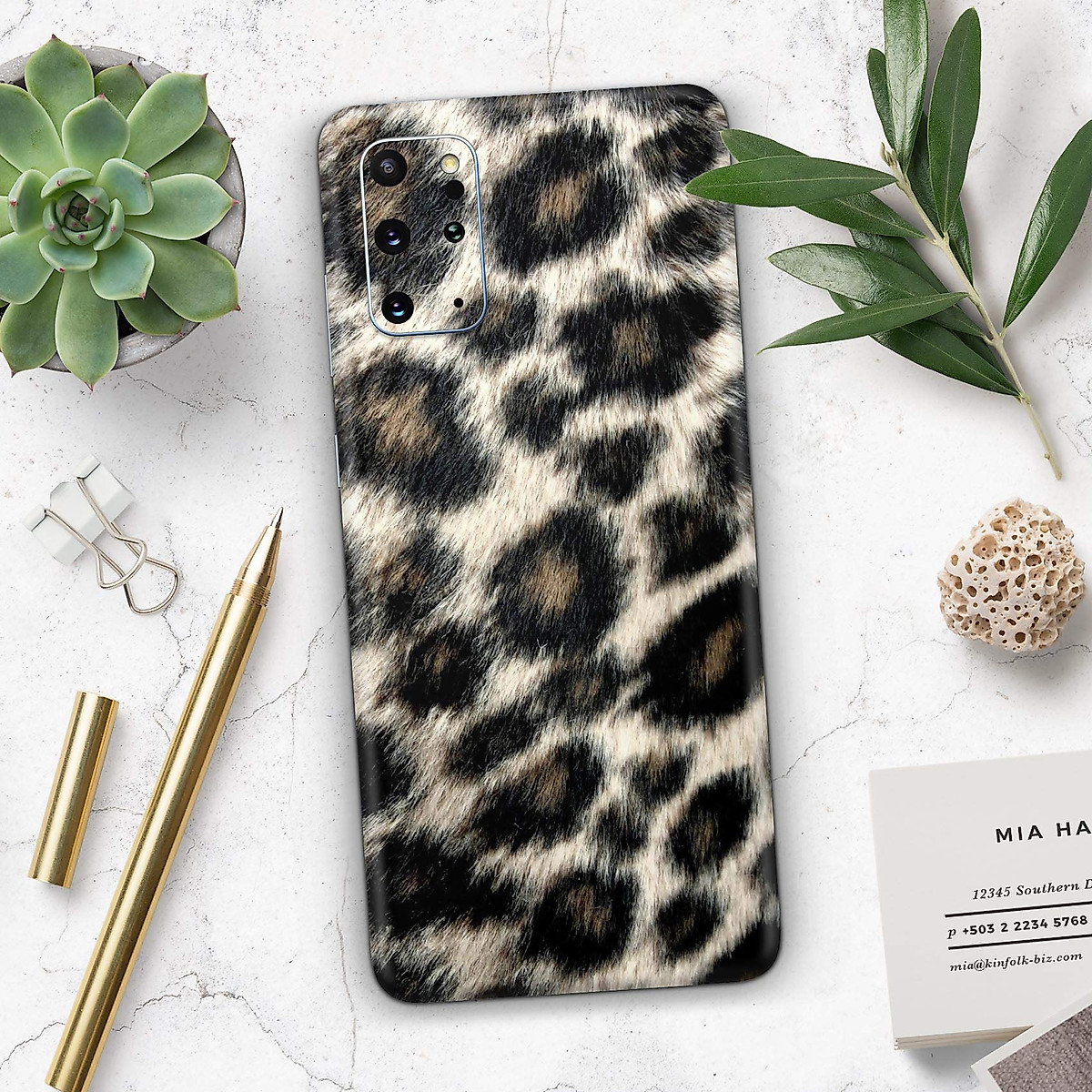 DesignSkinz Light Leopard Fur Protective Vinyl Decal Wrap Skin Cover Compatible with The Samsung Galaxy S20 (Screen Trim & Back Glass Skin)
