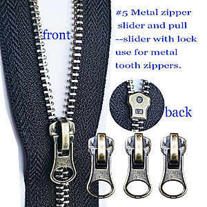 Zipper Pull 12 Pcs, Replacement Zipper Slider,Zipper Repair Kit #5, Fix Zipper Repair Kit for Repairing Coats ,Jackets , Metal Plastic and Nylon Coil Zippers.